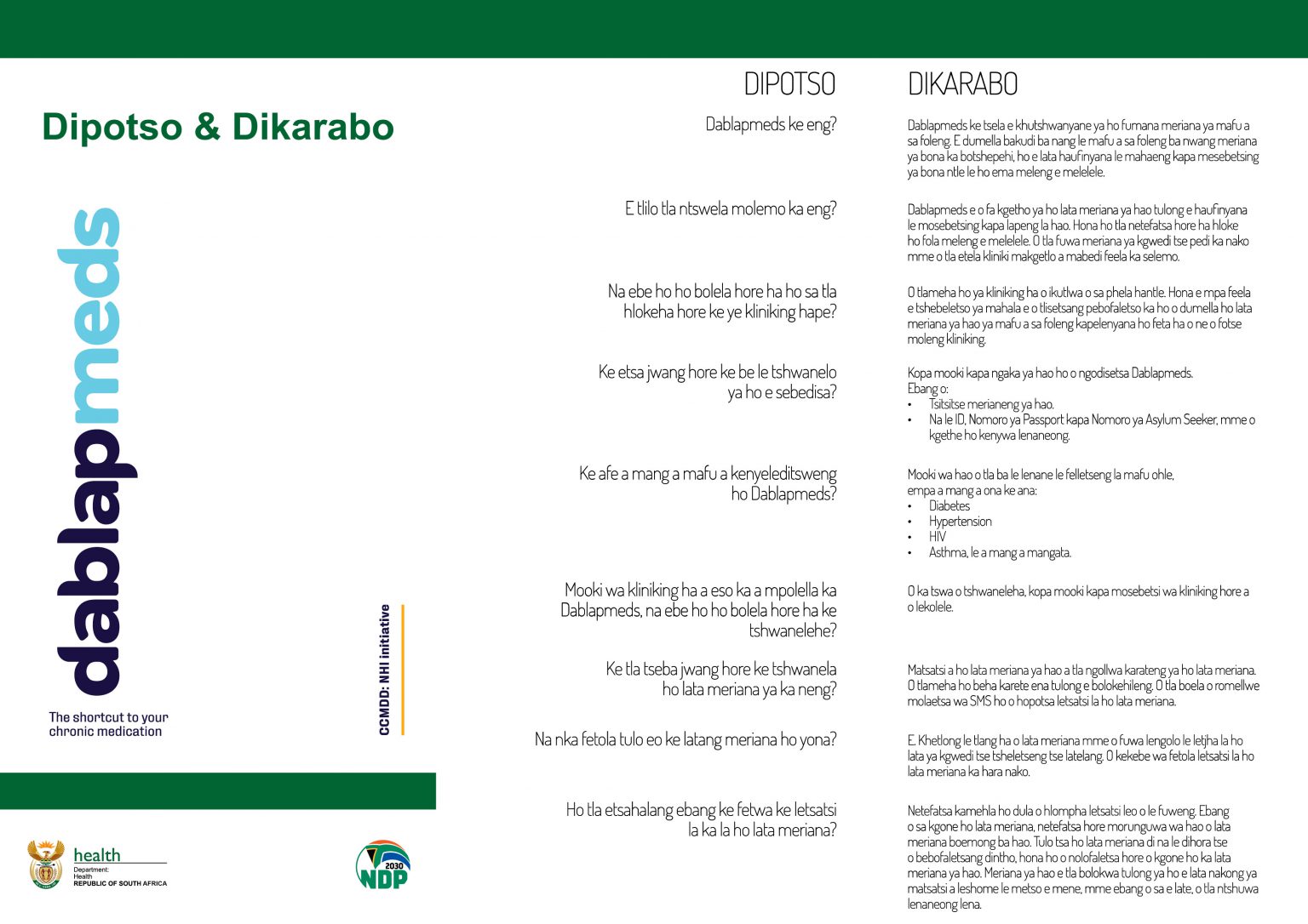 CCMDD – Documents & Resources – National Department of Health