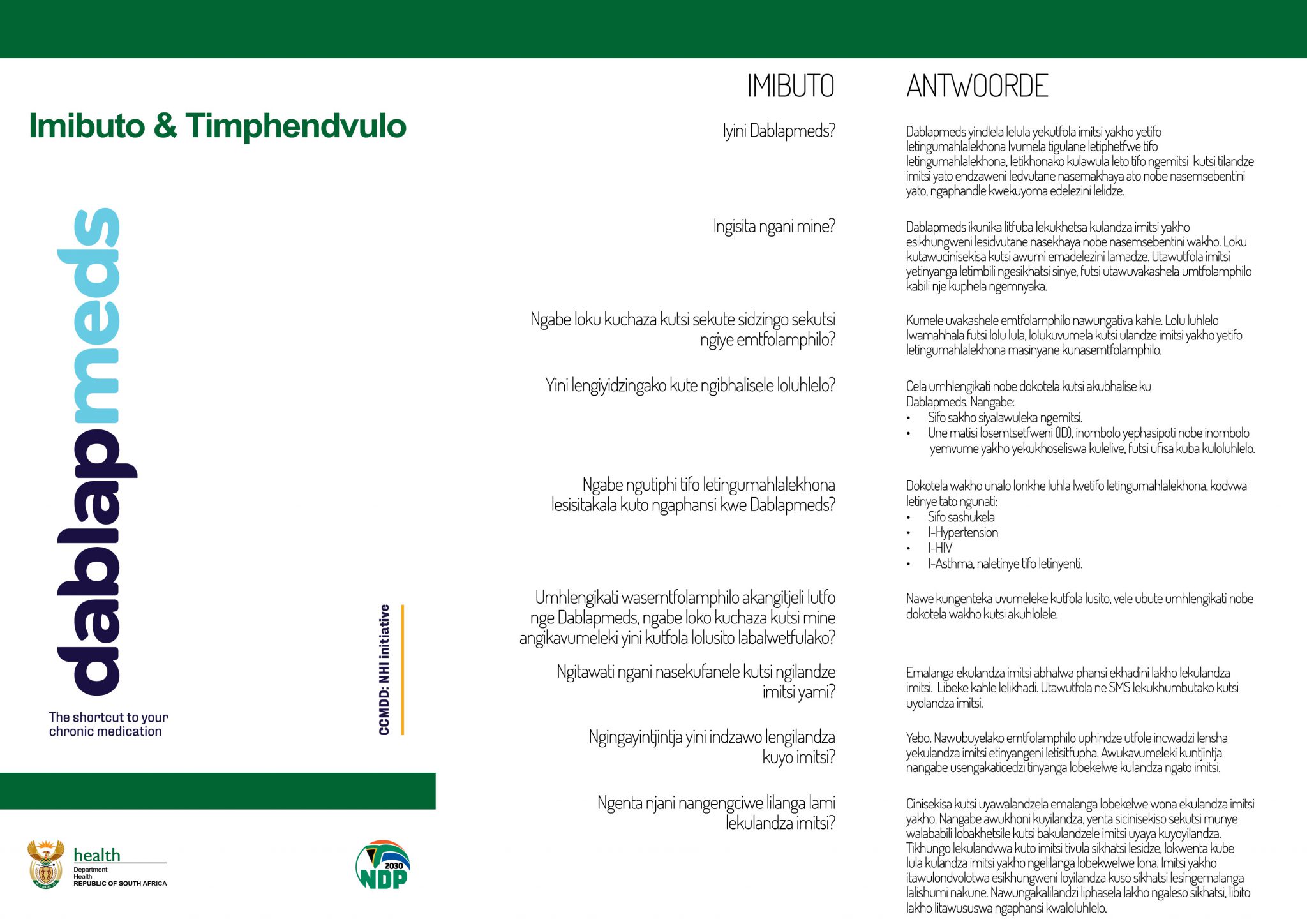 CCMDD – Documents & Resources – National Department of Health